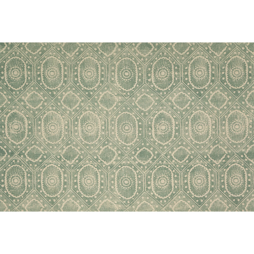 PEGGY ANGUS DIAMOND AQUA LINEN FABRIC – Blithfield & Company