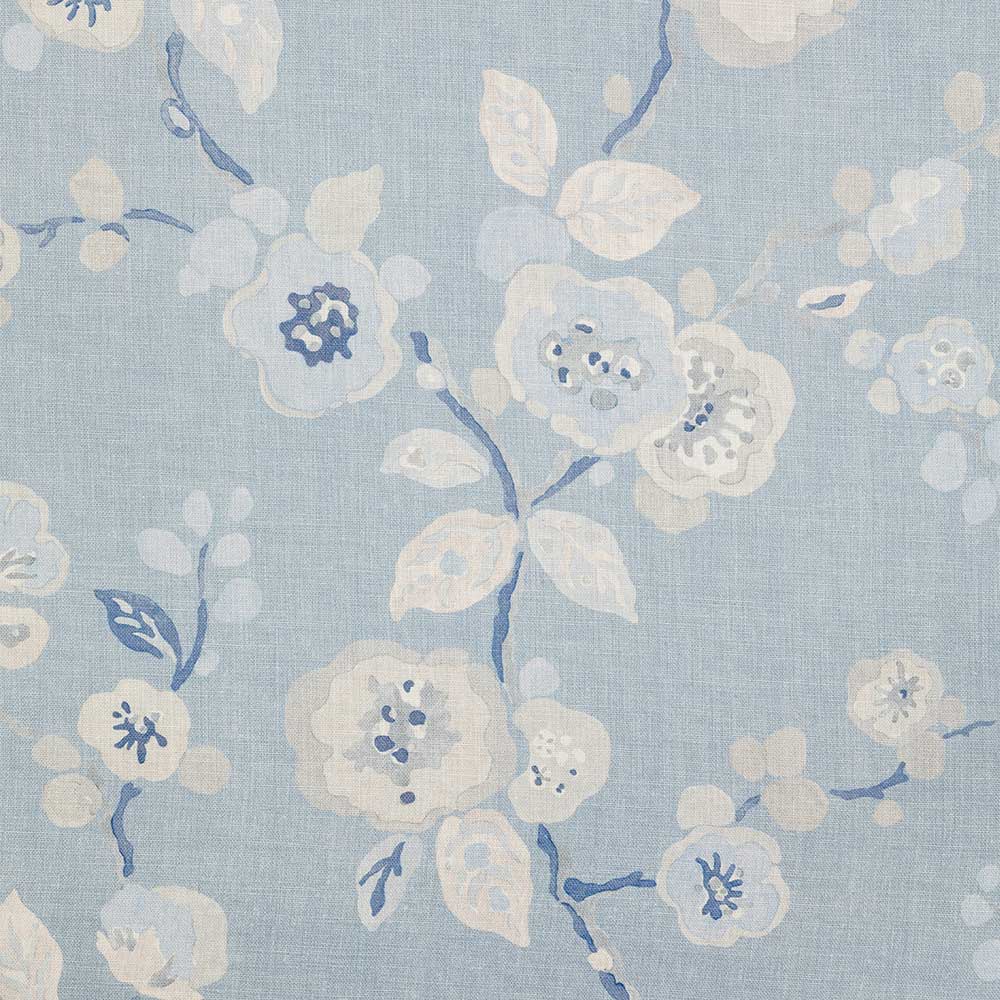 HANA LIGHT BLUE FLORAL LINEN FABRIC – Blithfield & Company
