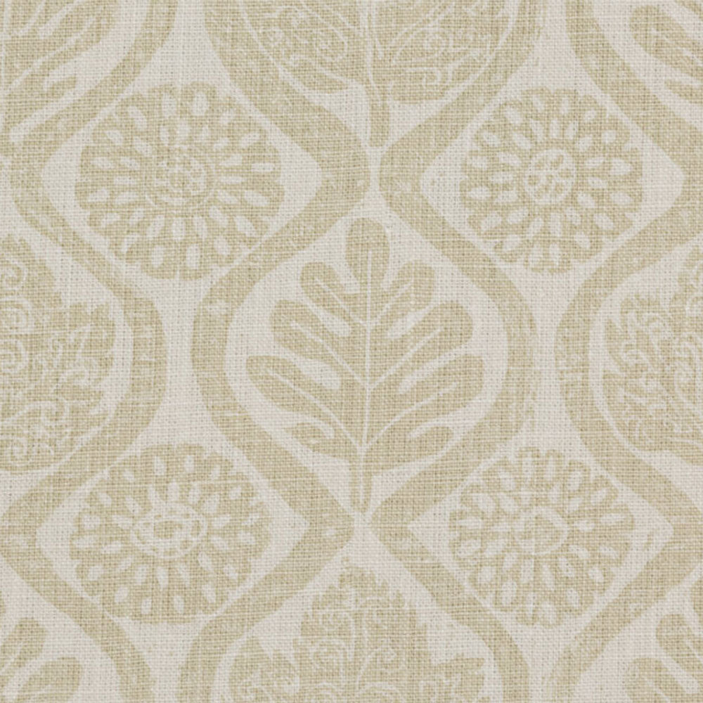 PEGGY ANGUS OAKLEAVES BEIGE LINEN FABRIC – Blithfield & Company