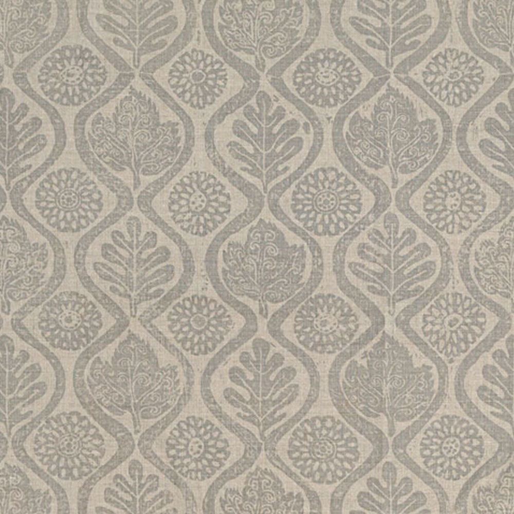 PEGGY ANGUS OAKLEAVES FRENCH GREY LINEN FABRIC – Blithfield & Company