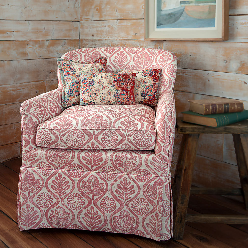 PEGGY ANGUS OAKLEAVES PINK LINEN FABRIC – Blithfield & Company