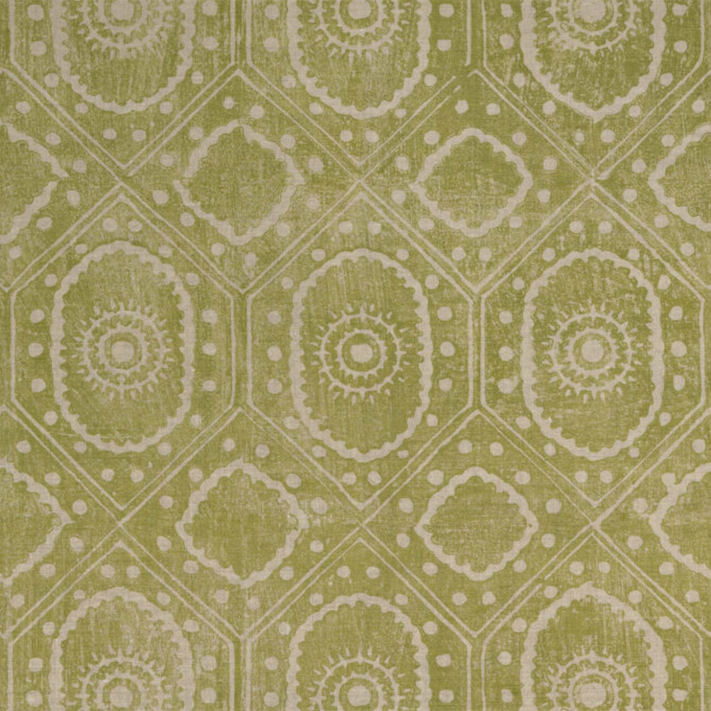 PEGGY ANGUS DIAMOND LIME LINEN FABRIC – Blithfield & Company