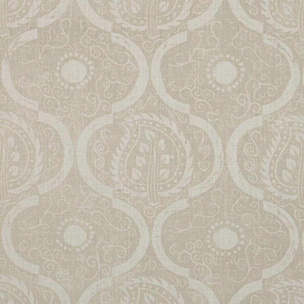 PEGGY ANGUS PERSIAN LEAF GREY LINEN FABRIC – Blithfield & Company